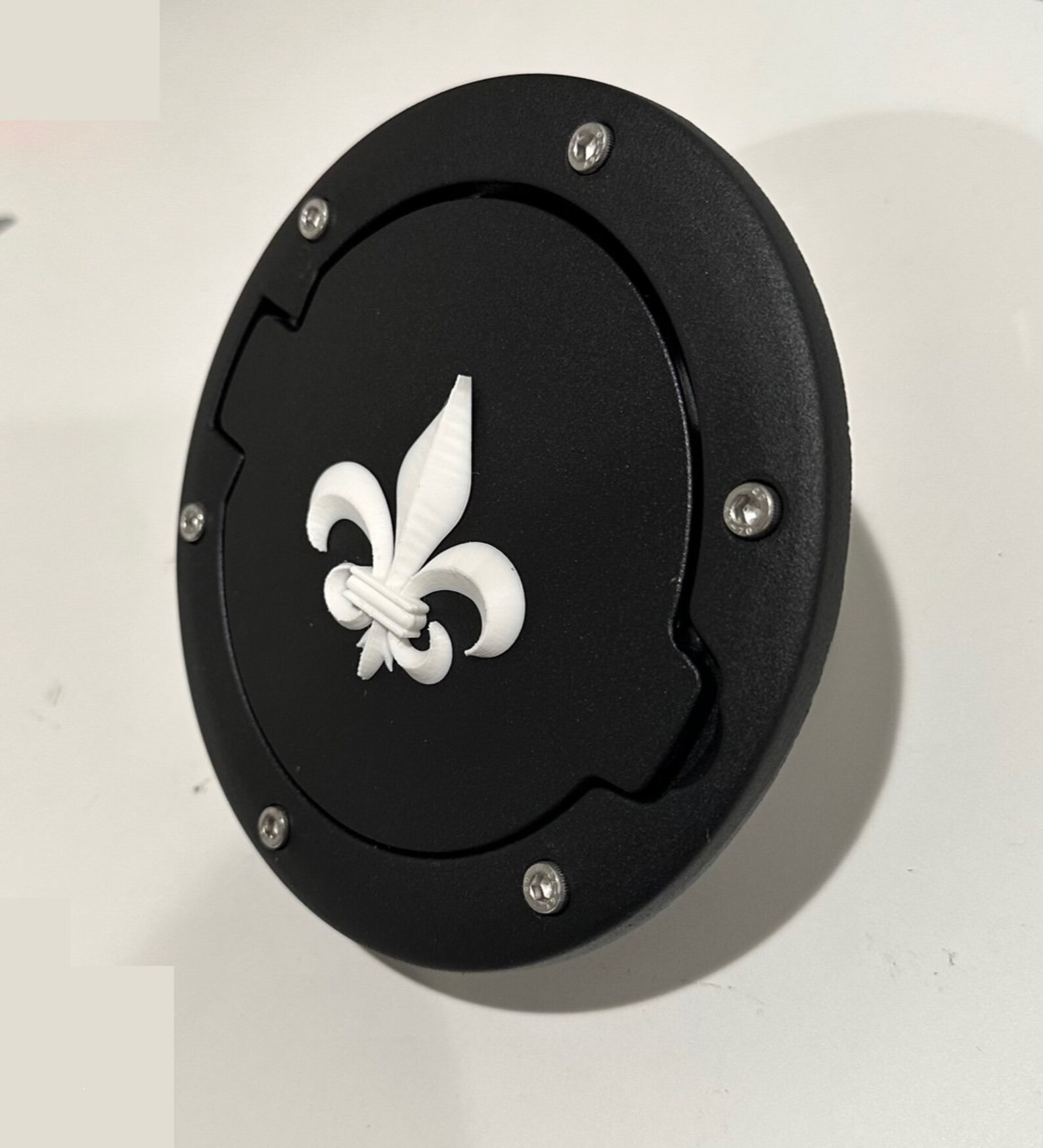 Fleur De Lis Royal Symbol in 3D Black W White for Jeep JK/JKU Flag Gas ...