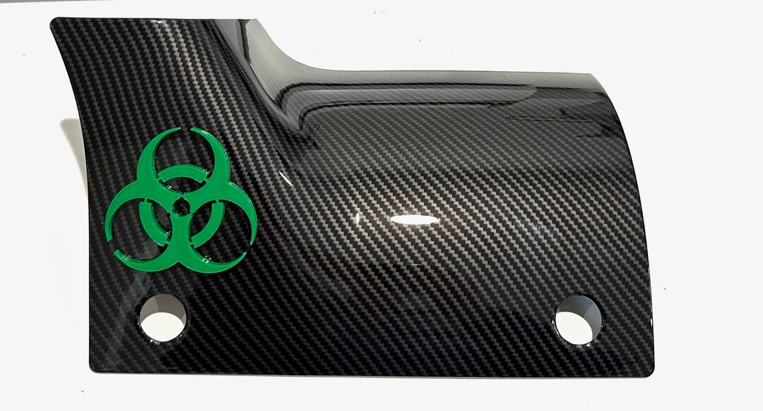 Biohazard Logo in 3D Carbon Fiber W Green for Jeep 4XE 2021-2024 JL JLU ...