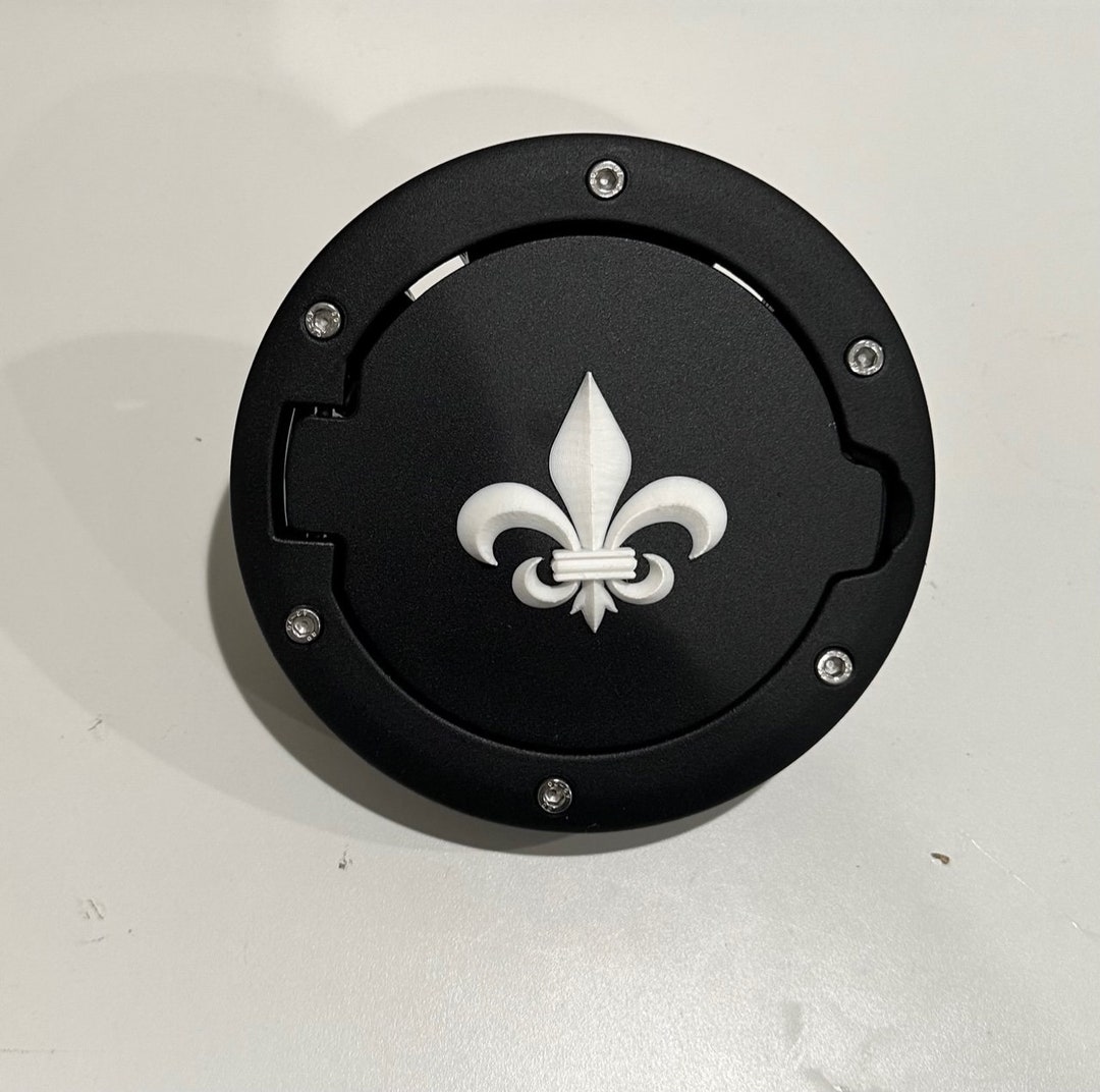 Fleur De Lis Royal Symbol in 3D Black W White for Jeep JK/JKU Flag Gas ...