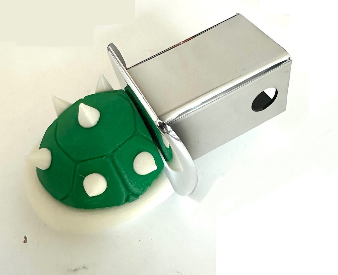 Turtle Shell With Spikes in 3d - Chrome With Green 2 Inch Trailer Hitch ...