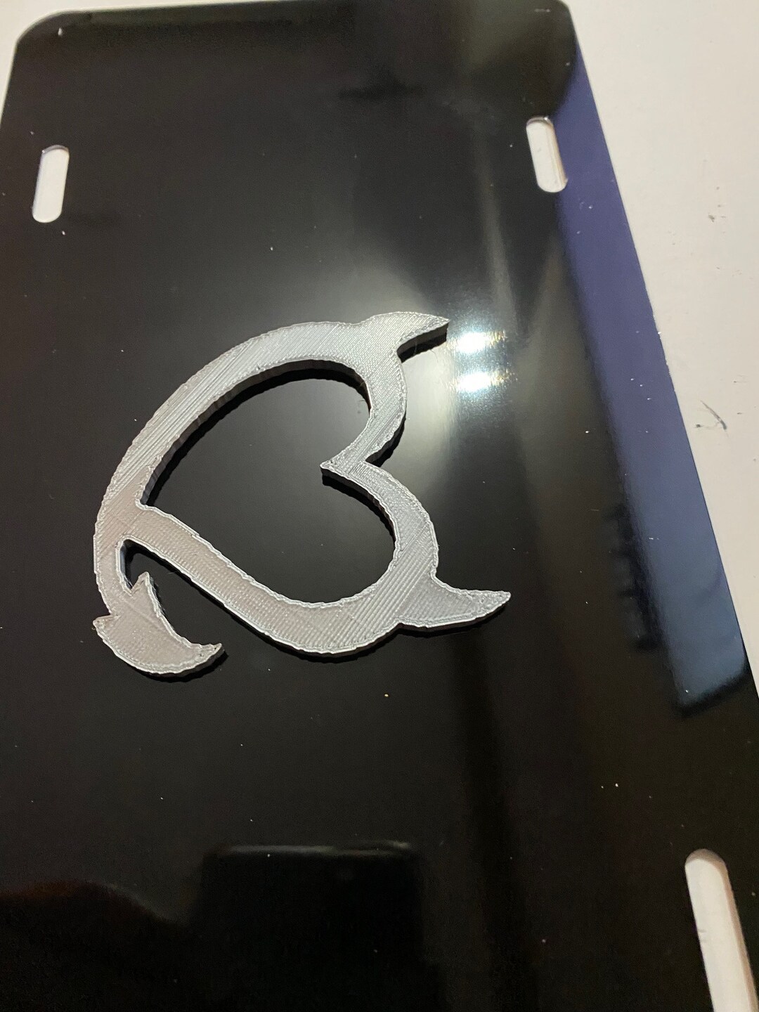 Devil's Heart in 3D Version - License Plate INSERT Black W Grey ...