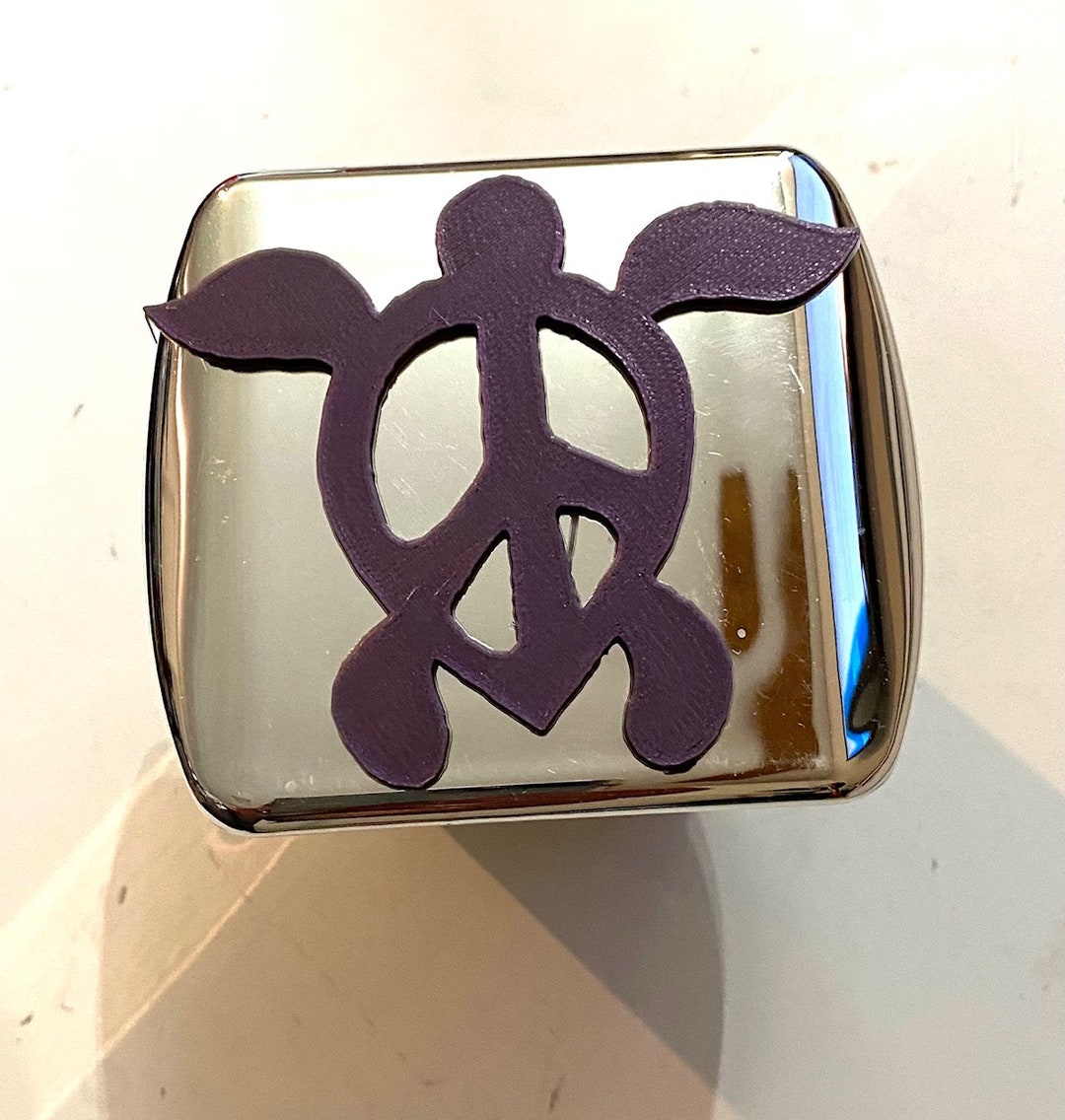 Hawaiian Honu Turtle Peace in 3D - 2 Inch Trailer Hitch Cover Chrome ...