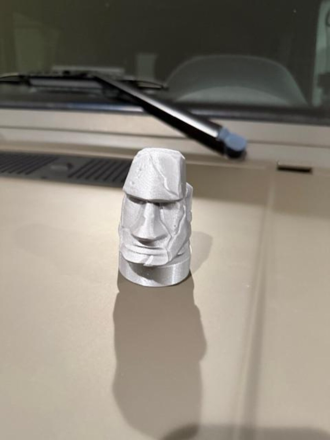 Hawaiian Moai Stone Head in 3D Grey for Jeep Wrangler - Hood Bump ...
