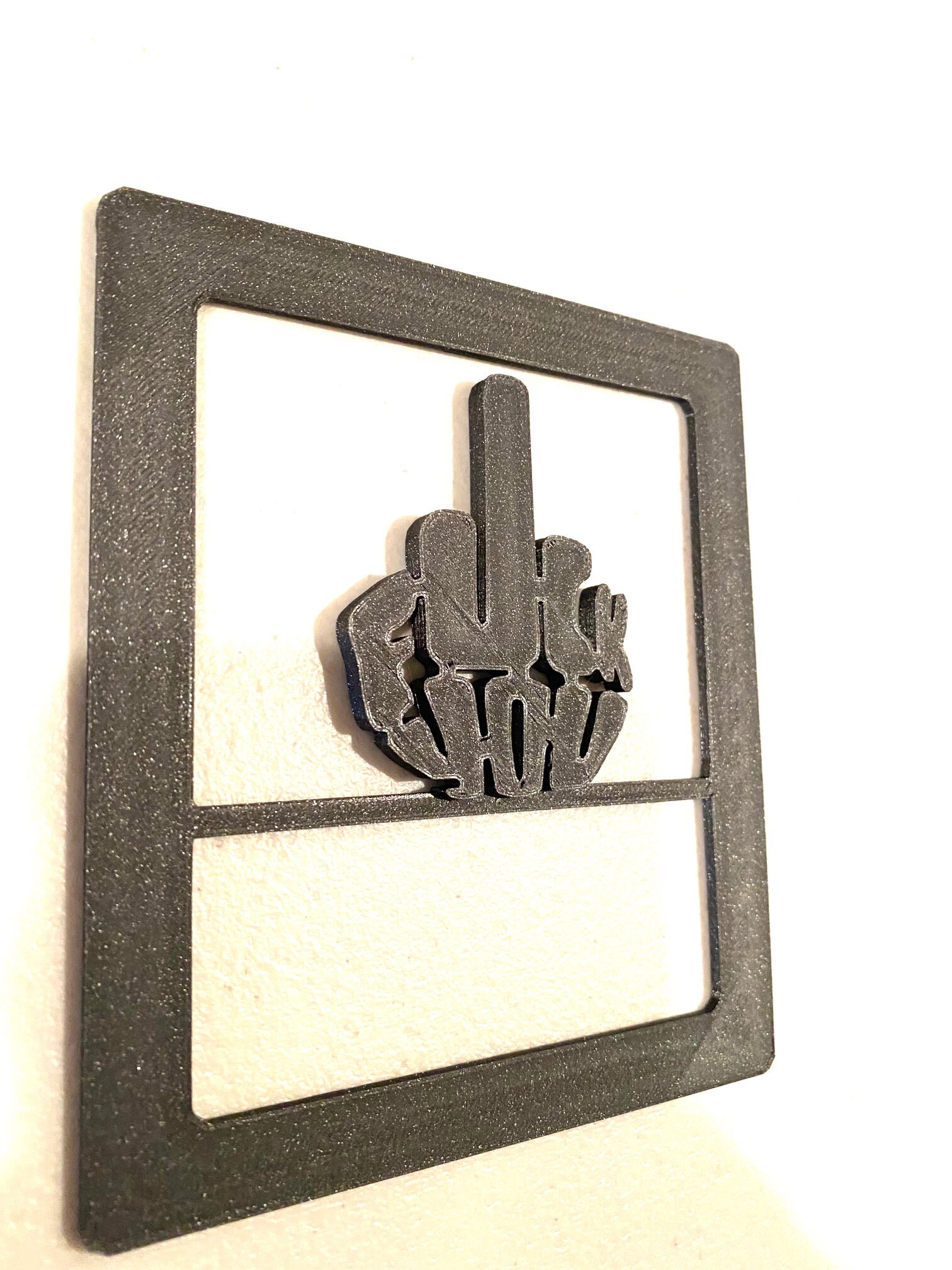 Fu Middle Finger in 3D - Black for Jeep Wrangler JK/JKU/JL Rear Tail ...