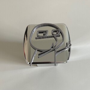 Double Middle Finger Guy Jdm in 3d - Chrome With Grey 2 Inch Trailer ...