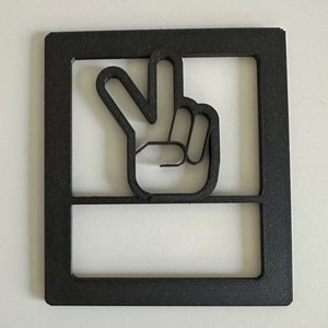 Peace Fingers Jdm Style in 3D - Black for Jeep Wrangler JK/JKU/JL Rear ...