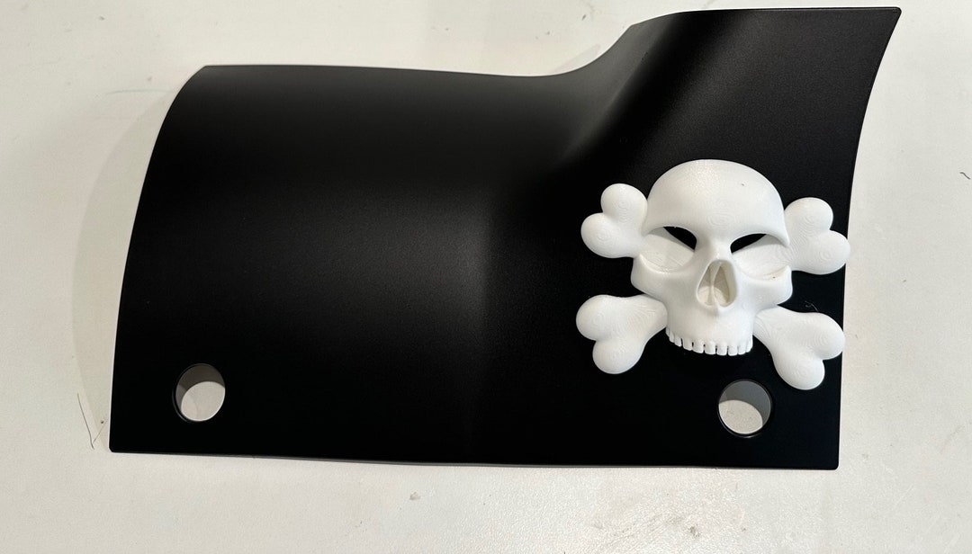 Scary Skull Face W Crossbones in 3d Blk W White for Jeep Wrangler JL ...