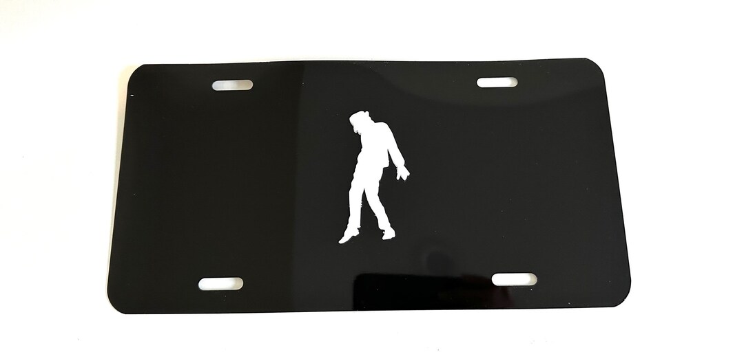Break Dancer Mj in 3D- License Plate INSERT Black With White Automotive ...