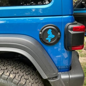 Mermaid in 3d - Black With Blue for Jeep Wrangler JK/JKU Flag Gas Cap ...