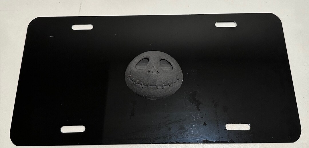 Jack Skeleton 3D Version License Plate INSERT Black W Black Automotive ...