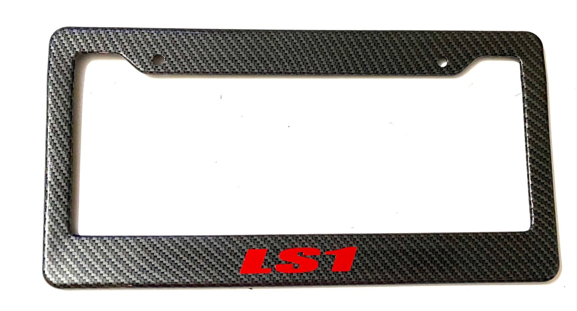 Race Engine Ls1 Carbon Fiber With Red Automotive License Plate Frame Ls ...