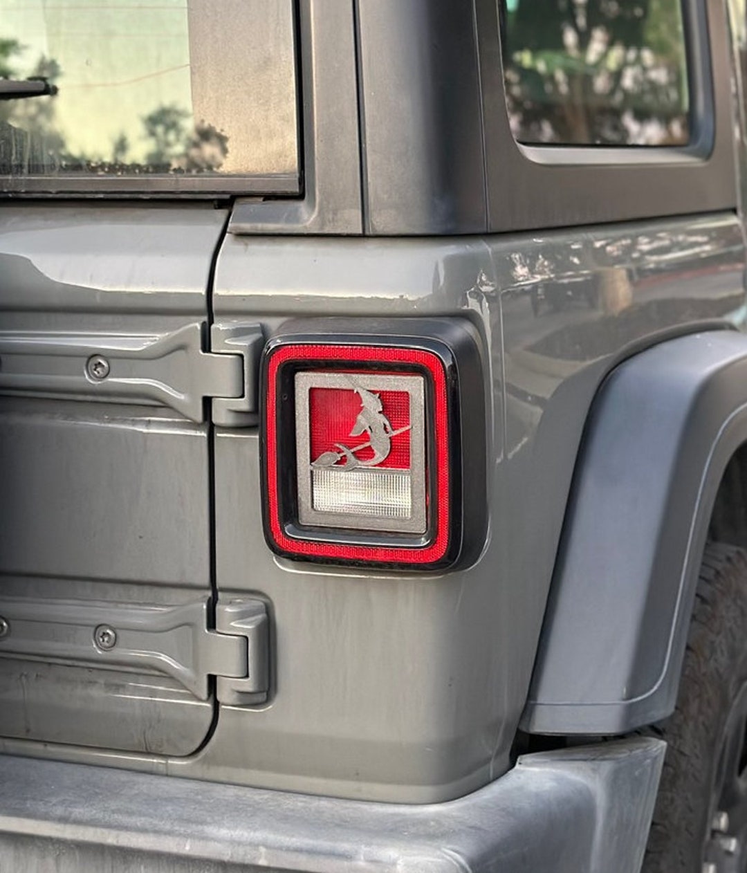 Mermaid Witch in 3D - Black for Jeep Wrangler JK/JKU/JL Rear Tail Light ...