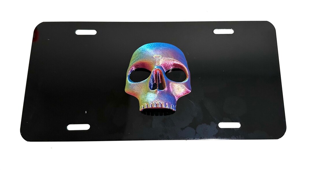 Skull Head in 3D Version - Unique - Automotive License Plate INSERT ...