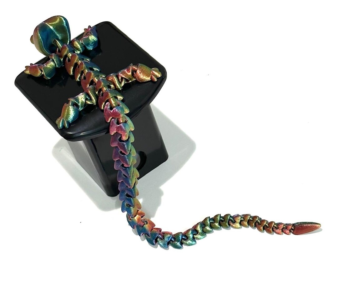 Baby Dragon Articulated in 3D - Black W Zinc Color - 2 Inch Trailer ...