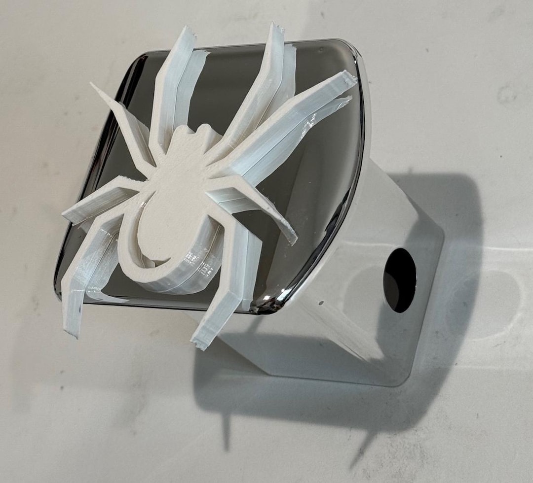 Widow Spider in 3D Chrome W White 2 Inch Trailer Hitch Cover - Crawler ...