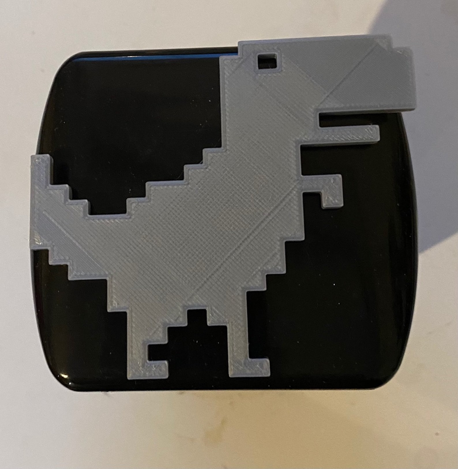 Tyrannosaurus REX T-rex 8bit in 3d Black With Grey 2 Inch - Etsy