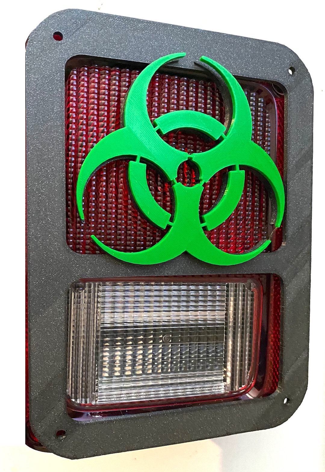 Biohazard Logo in 3D - Black With Green for Jeep Wrangler JK/JKU Rear ...