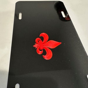 Fleur De Lis Royal Symbol in 3D- License Plate INSERT Black With ...