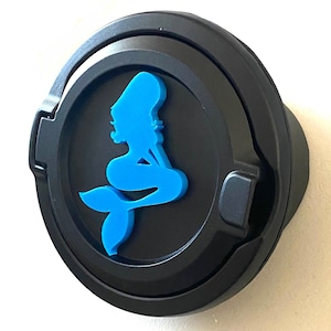 Mermaid in 3d - Black With Blue for Jeep Wrangler JK/JKU Flag Gas Cap ...