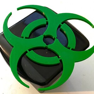 Biohazard Logo in 3d - Black With Various Colors 2 Inch Trailer Hitch ...