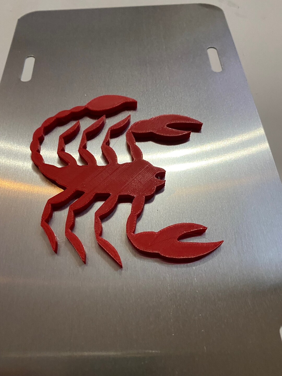 Scorpion Figure in 3D - License Plate INSERT Grey With RED Automotive ...