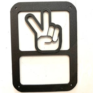 Peace Finger Sign in 3D - Black for Jeep Wrangler JK/JKU Rear Tail ...