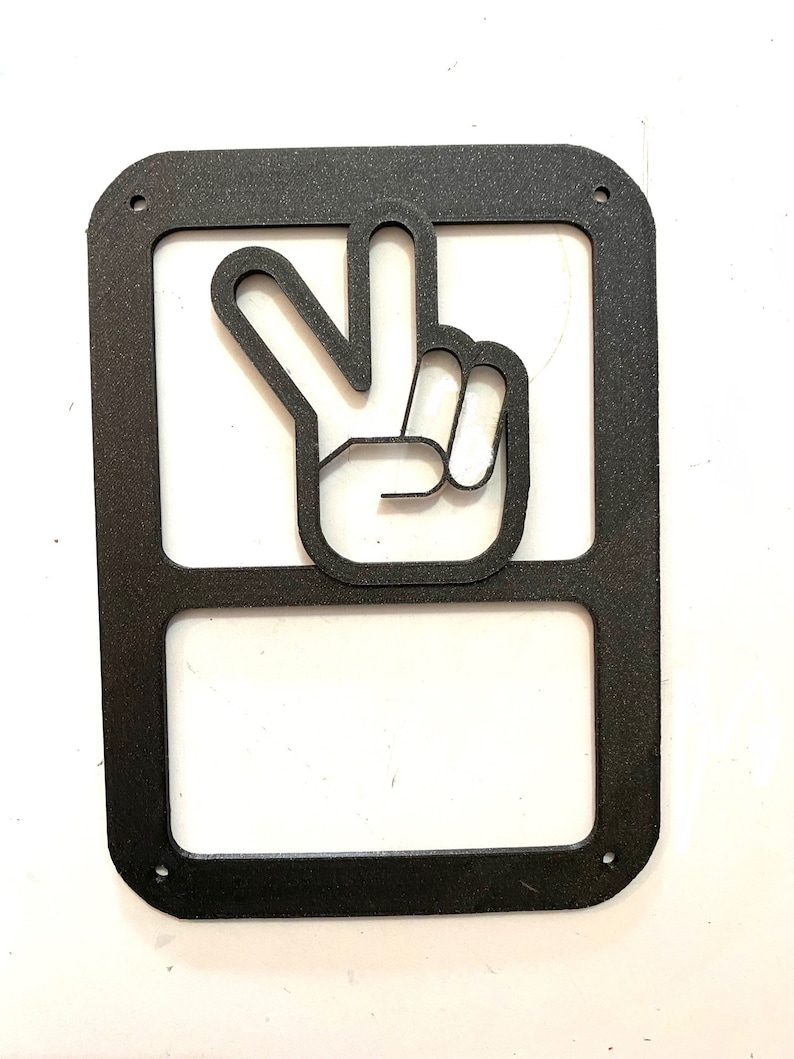 Peace Finger Sign in 3D Black for Jeep Wrangler JK/JKU Rear - Etsy