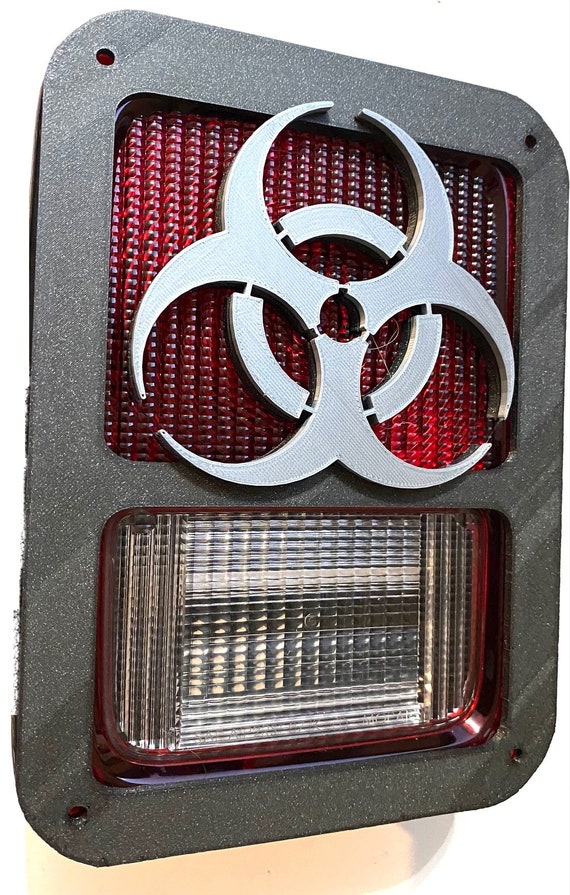 Biohazard Logo in 3D Black With Grey for Jeep Wrangler | Etsy