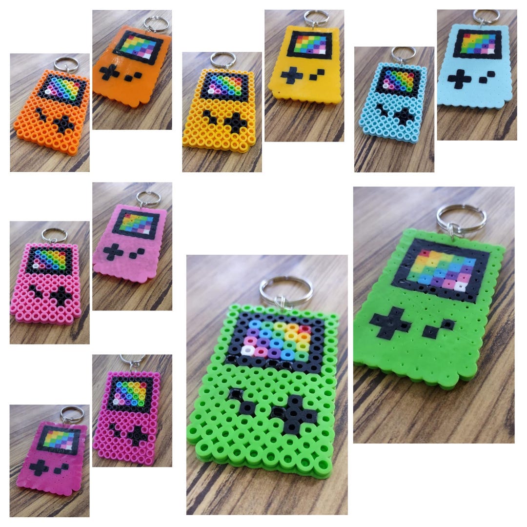 Gameboy Keychain Made With Perler Beads - Etsy