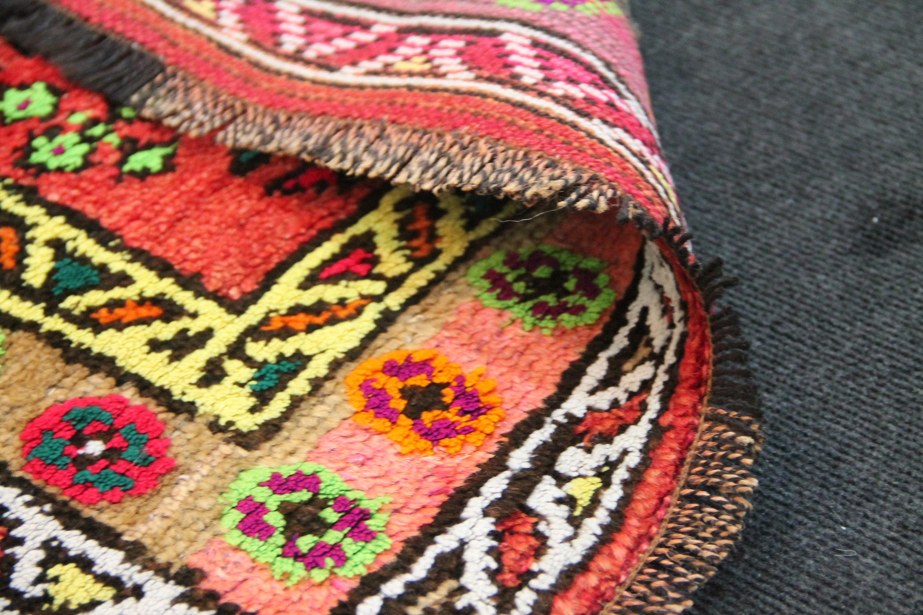 Colorful Boho Rug 3.6 x 7.2 ft Handmade Wool Rug Turkish | Etsy