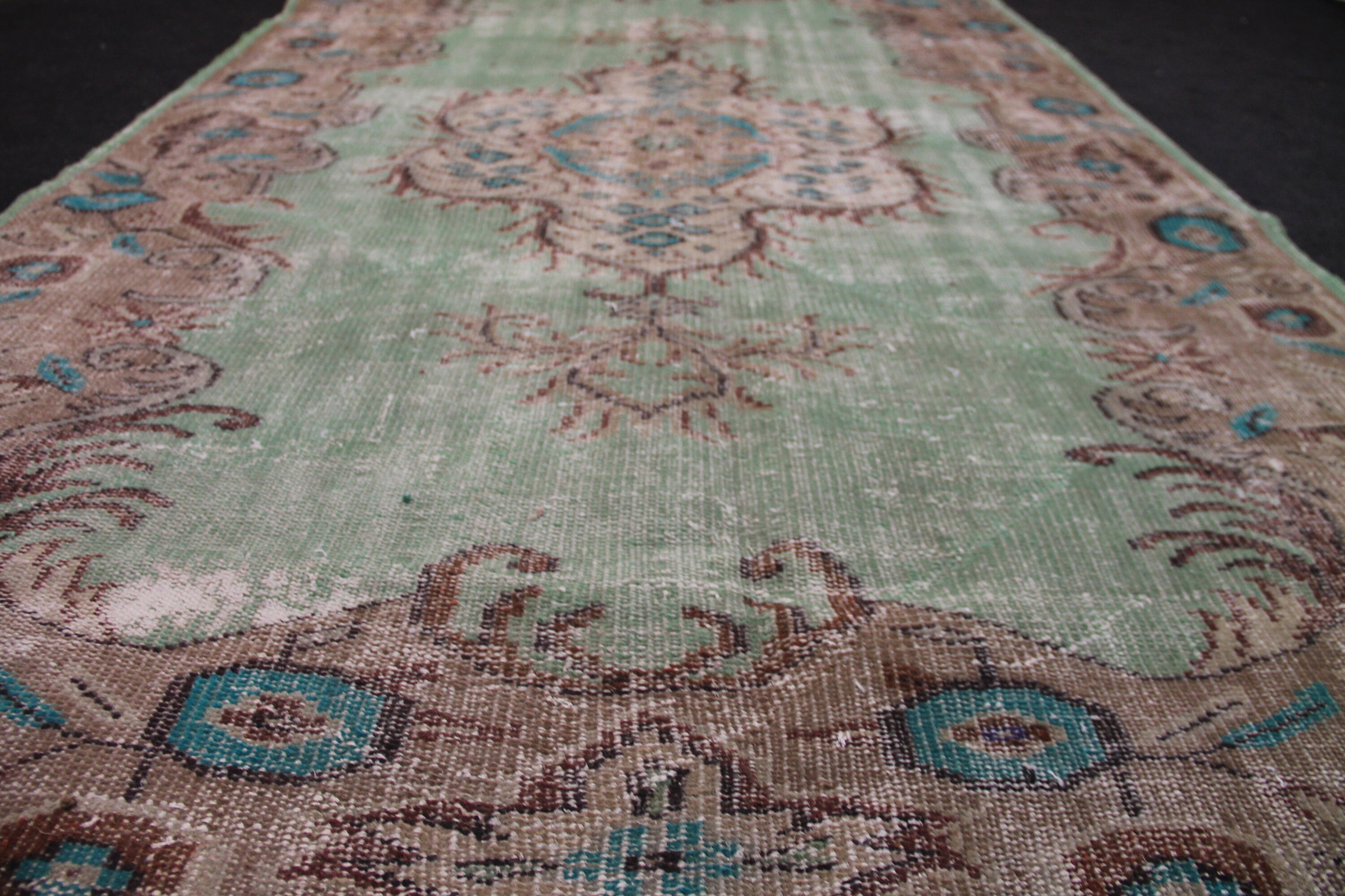 Green Turkish Rug 5.1 x 8.1 ft Rug Handmade Area Rug Green | Etsy