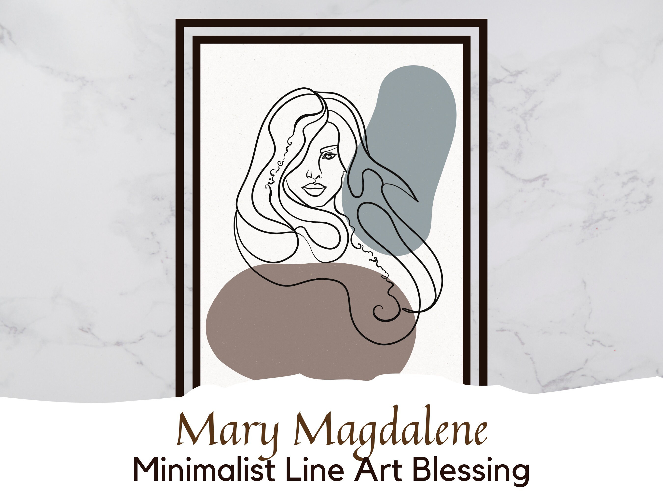 Mary Magdalene Line Art Minimalist Light Language Blessing - Etsy