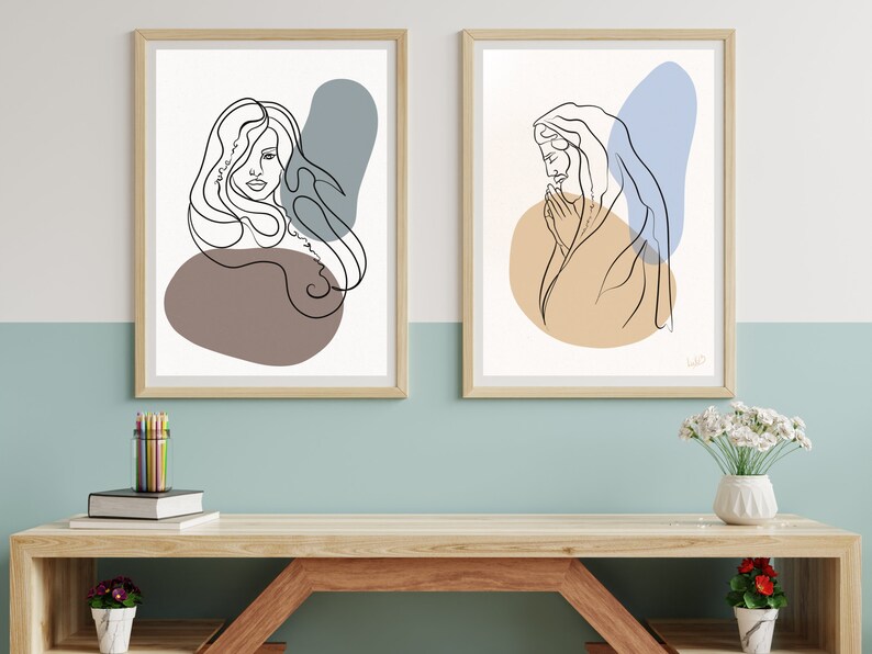 Mary Magdalene Line Art Minimalist Light Language Blessing - Etsy