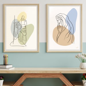The Holy Family | Line Art | Minimalist Light Language Blessing ...