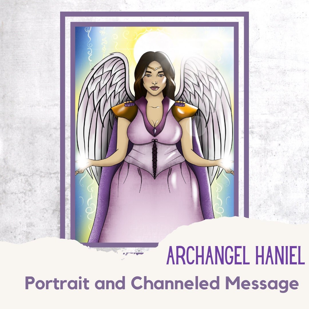 Archangel Haniel - Digital Portrait With Channeled Message - Etsy