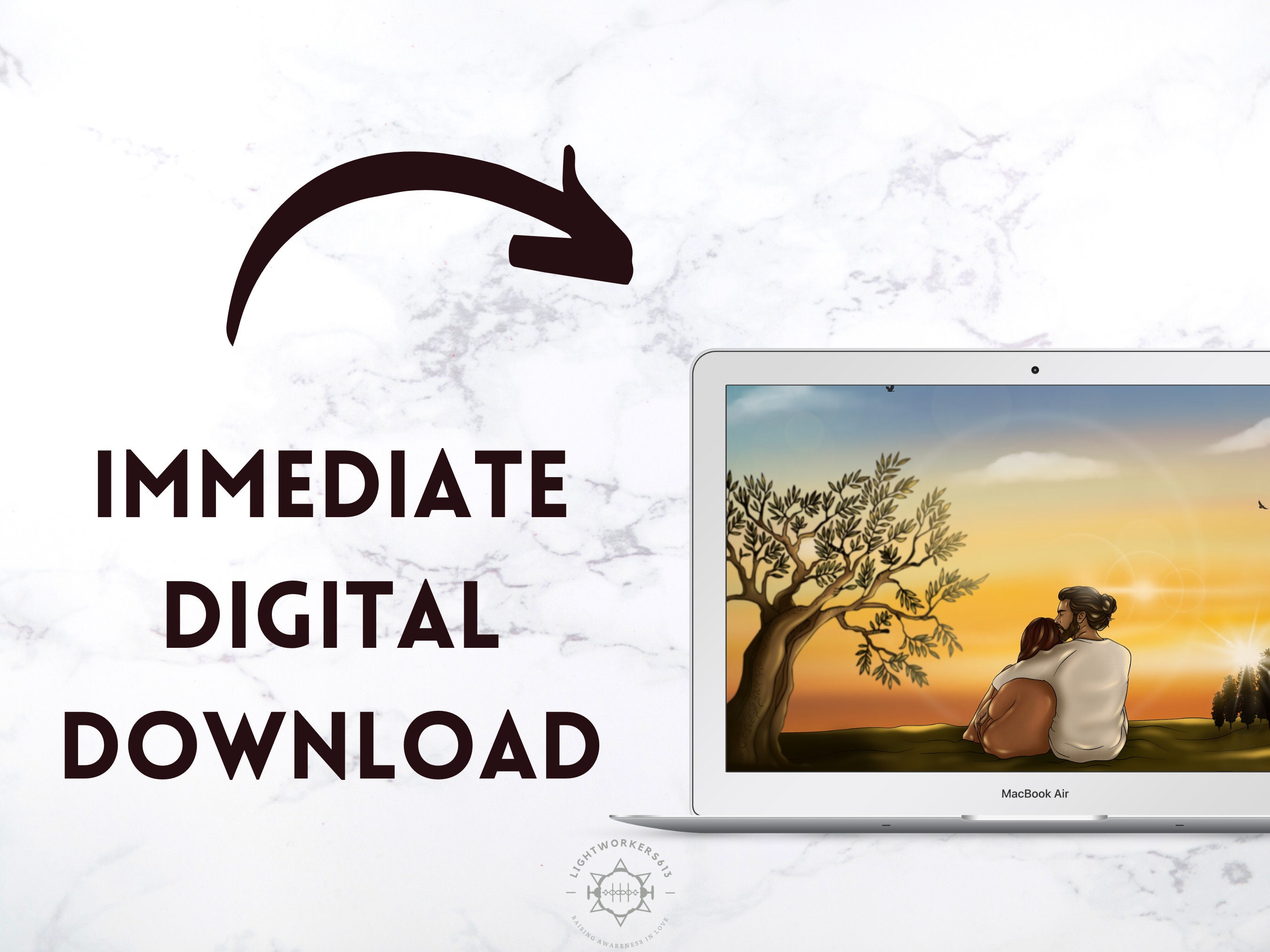 Mary Magdalene and Yeshua Love at the Mount of Olives Blessing digital ...