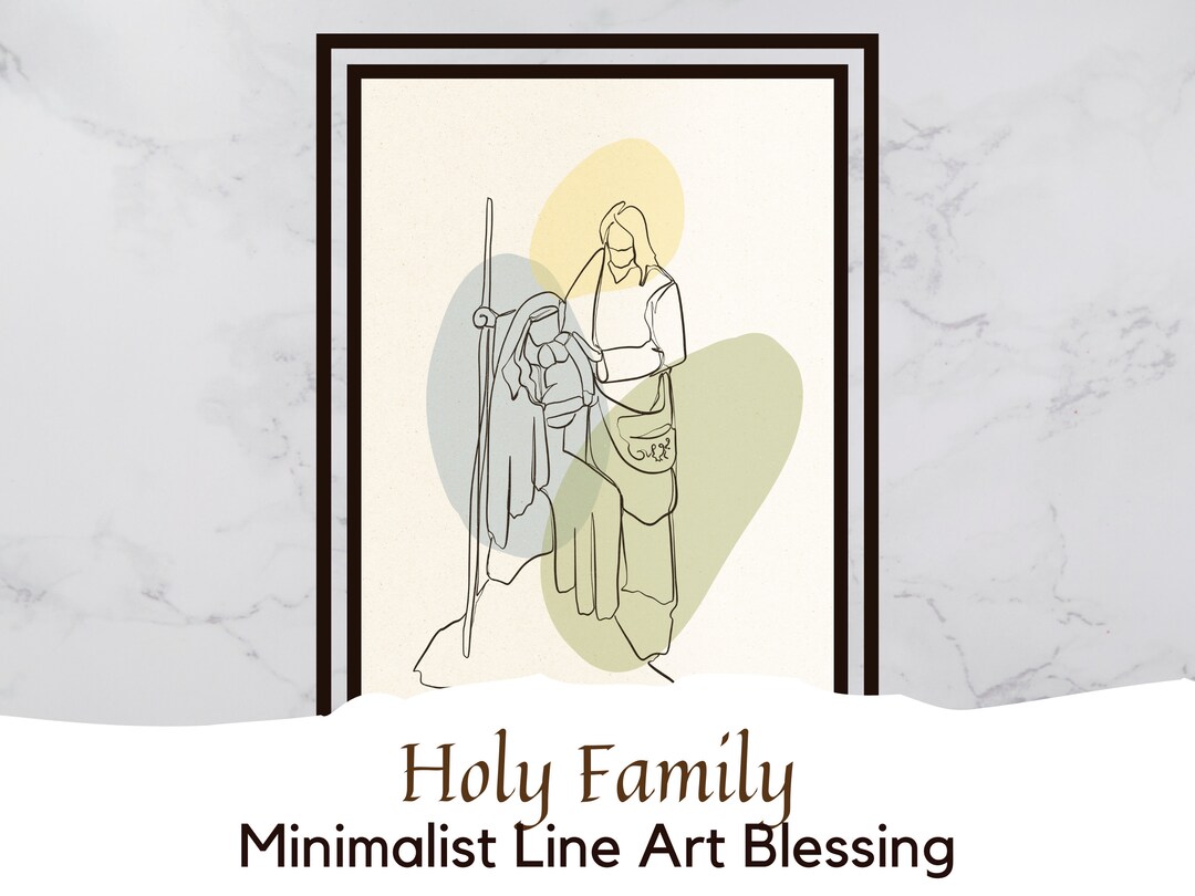 The Holy Family | Line Art | Minimalist Light Language Blessing ...