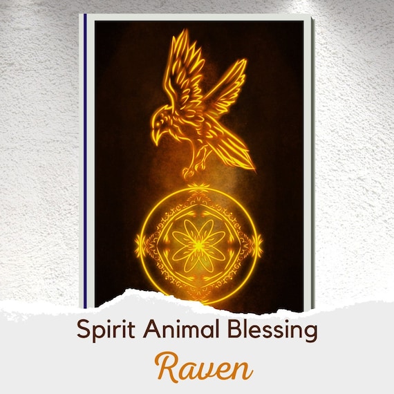 Raven Spirit Animal Blessing Digital Art - Etsy