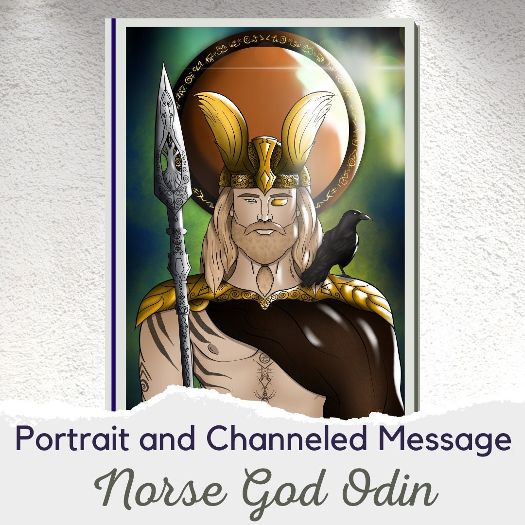 Norse God Odin - Portrait Digital Art With Channeled Message - Etsy