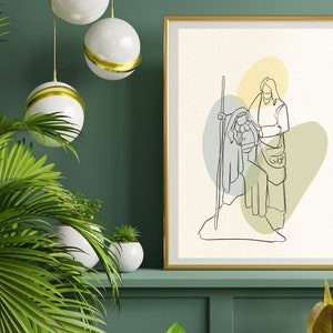 The Holy Family | Line Art | Minimalist Light Language Blessing ...