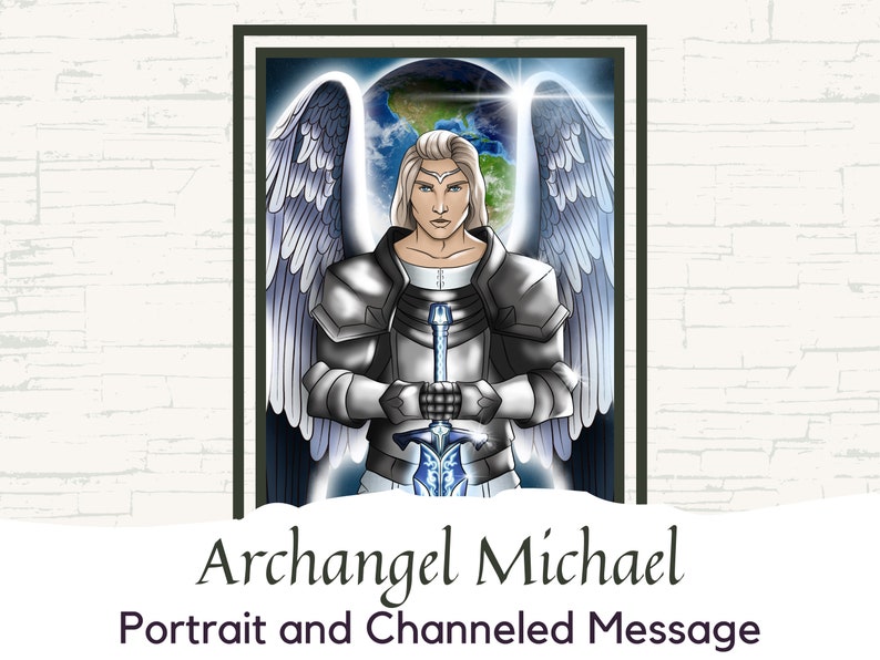 Archangel Michael Angelic Art Digital Portrait Channeled - Etsy