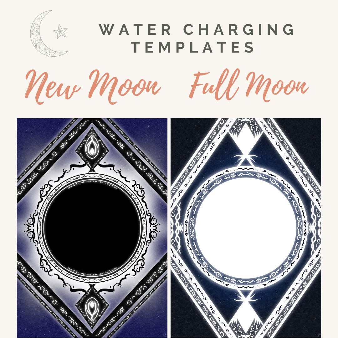 Moon Water Charging Templates (new Moon and Full Moon Bundle) - Etsy