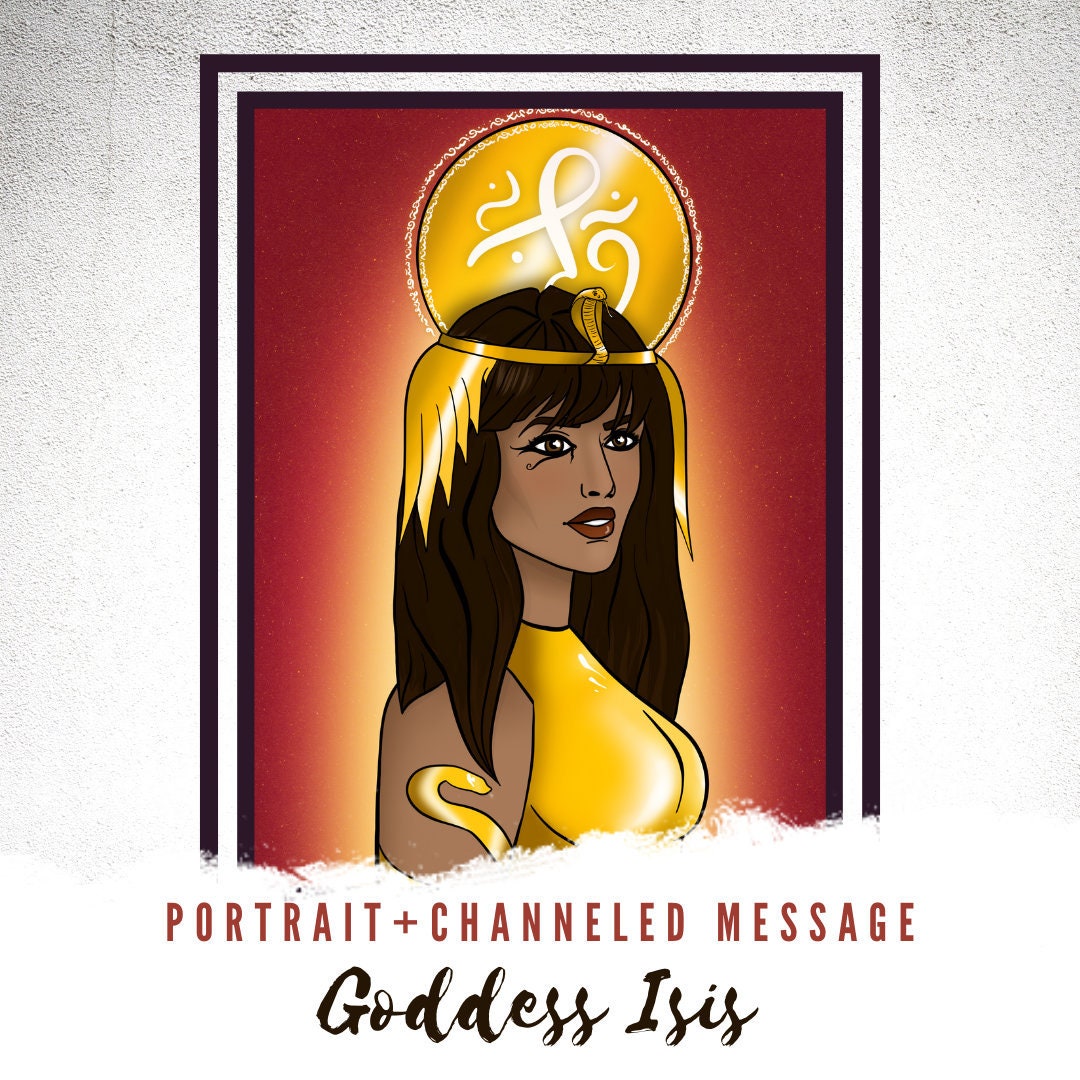 Egyptian Goddess Isis - Portrait Digital Art With Channeled Message - Etsy