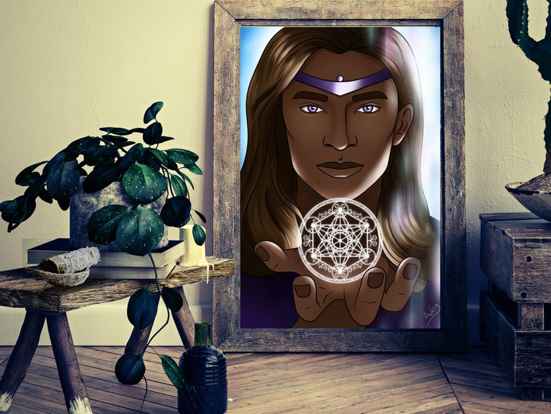 Archangel Metatron Angelic Art Digital Portrait - Etsy
