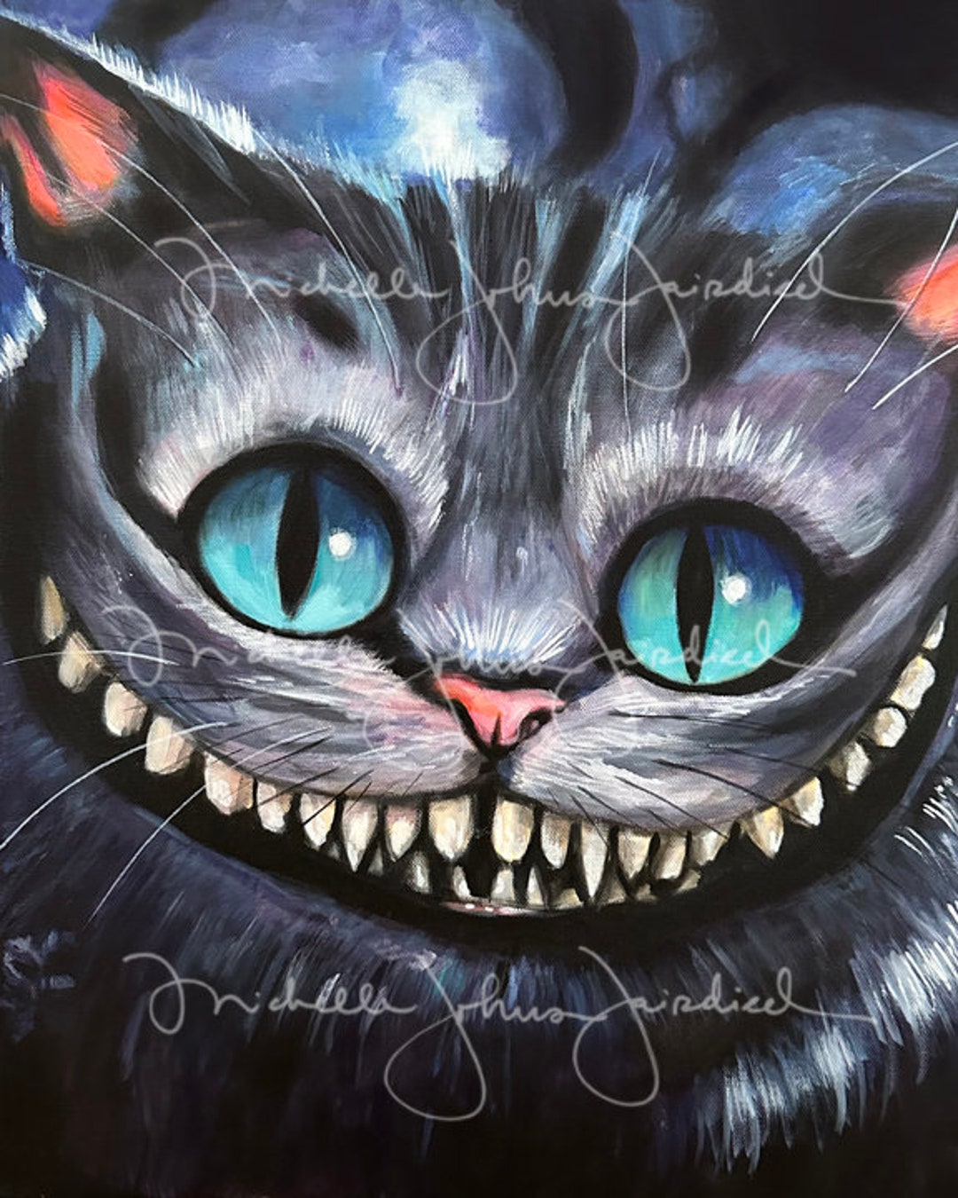 Cheshire Cat 8"x10" Artist Signed Fine Art Canvas Print - Etsy