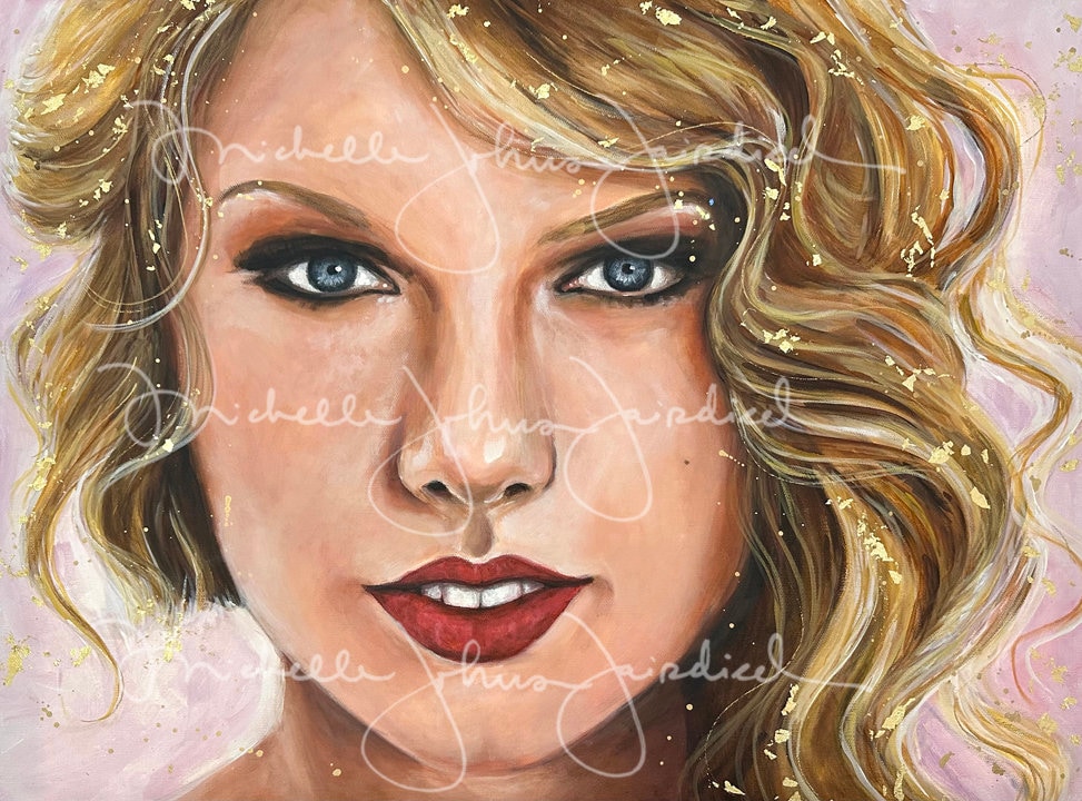 Taylor Swift 8x8 or 10x14 Artist Signed Canvas Fine Art Print Swiftie ...