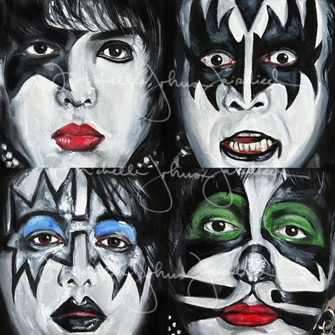 KISS 8”x8” Artist Signed Canvas Fine Art Print - Etsy