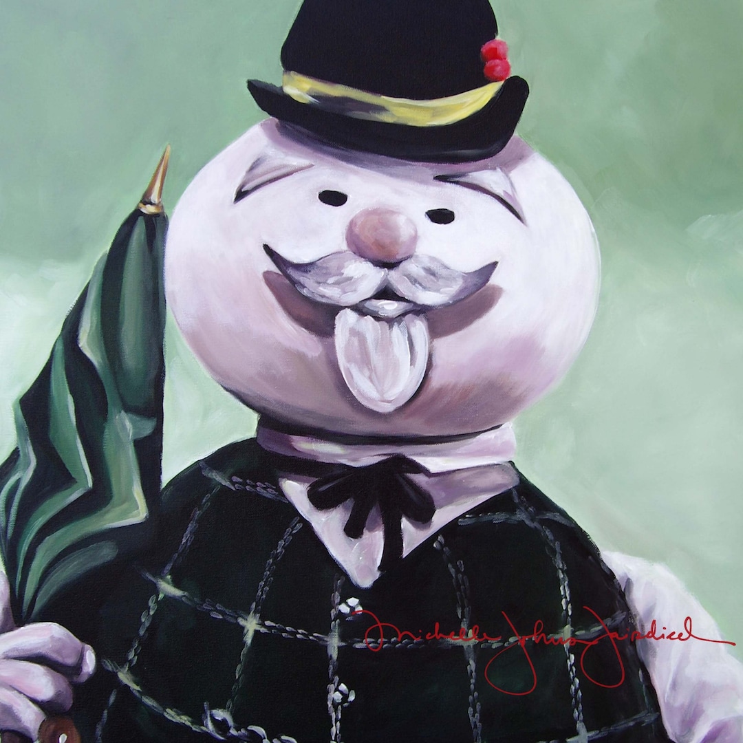 Sam the Snowman 8”x8” Artist Signed Canvas Fine Art Print Abominable ...