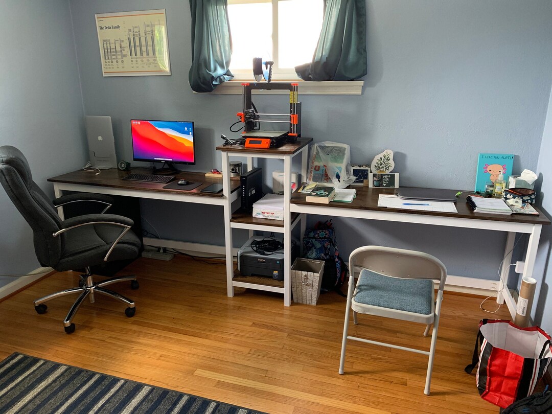 Dual Computer Desk With Shelves Digital PLANS ONLY, Cut/buy List ...