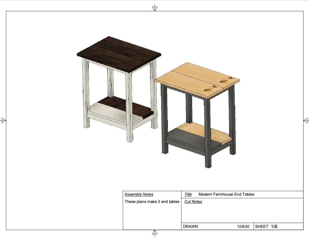 End Table Plans | Digital, EASY DIY, Cut and Buy List Included - Etsy
